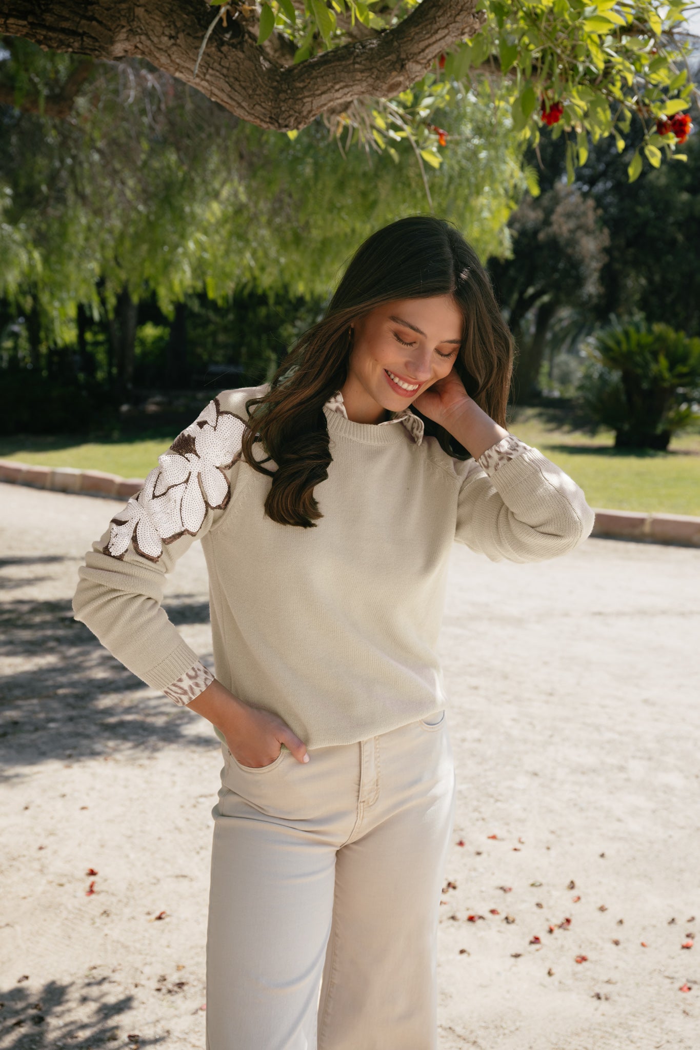 Jacqueline blouse | Sand/Light Moss – G-maxx